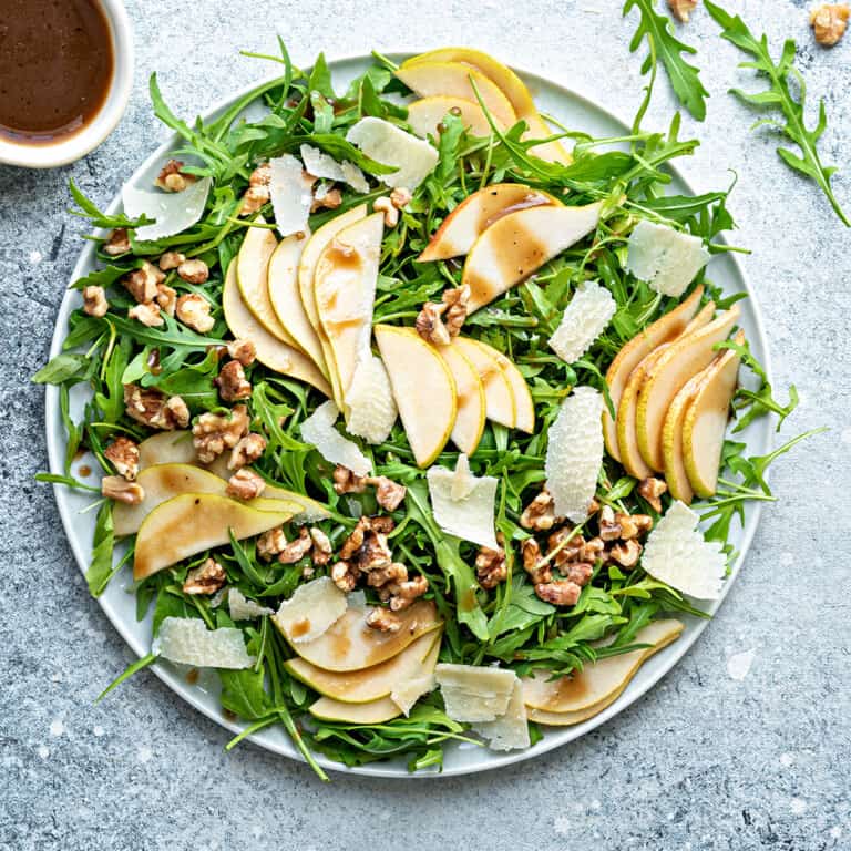 Pear Salad with Rocket and Walnuts - Cubes N Juliennes