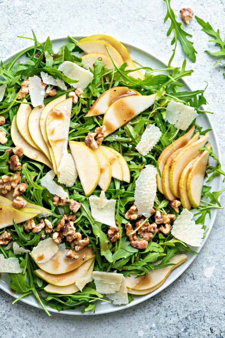Pear Salad with Rocket and Walnuts - Cubes N Juliennes